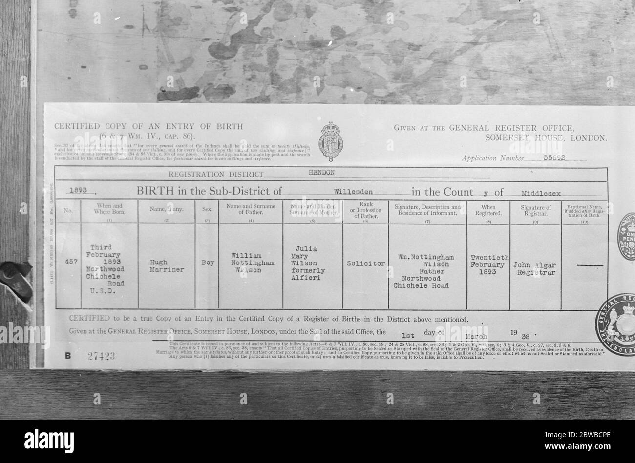 Mother S Maiden Name Sample 